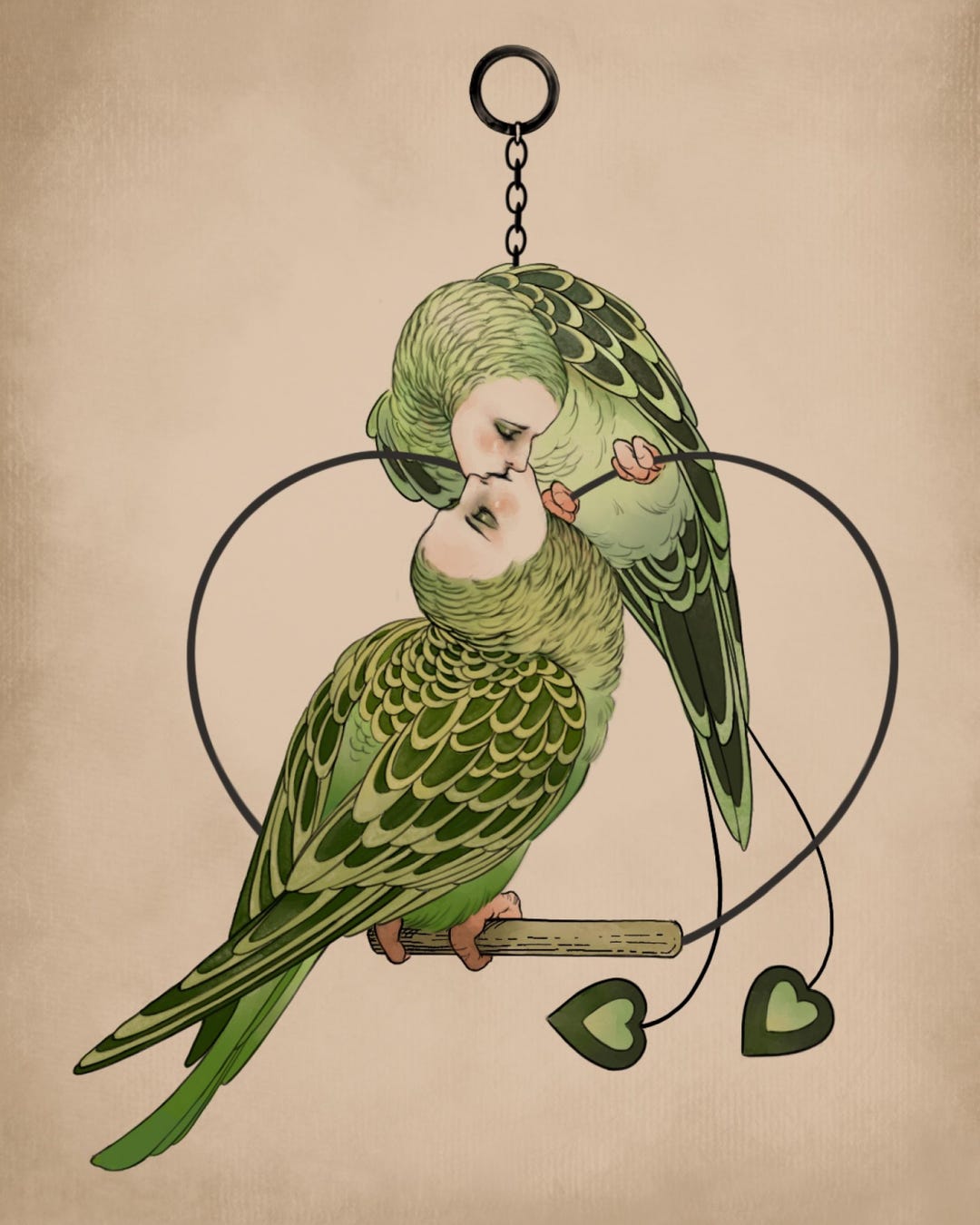 Art Print "love Birds" - Etsy