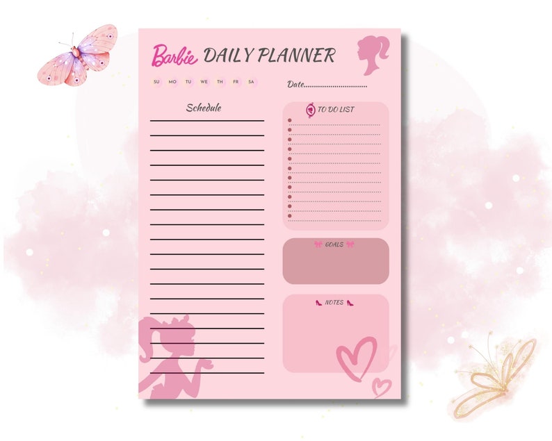 Barbie Digital Planner Bundle, Undated Daily Weekly Monthly Planner ...