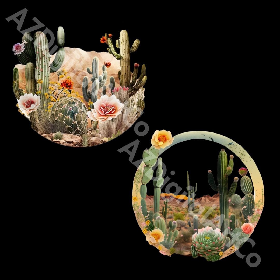 Pretty Desert With Flowers Clipart Desert Images in PNG - Etsy