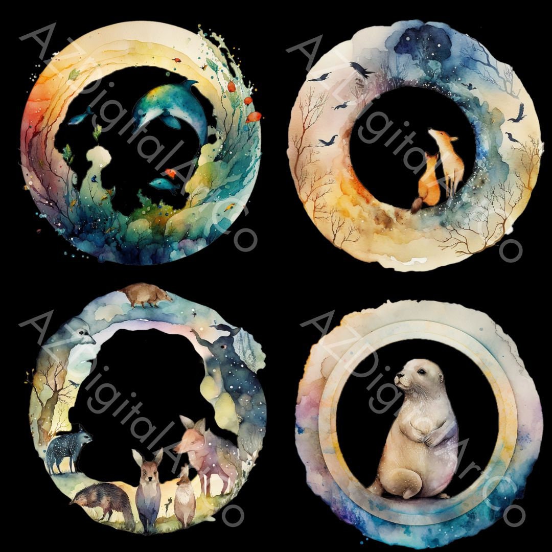 Watercolor Animals Clipart - Water Color Animal Images in PNG Format ...