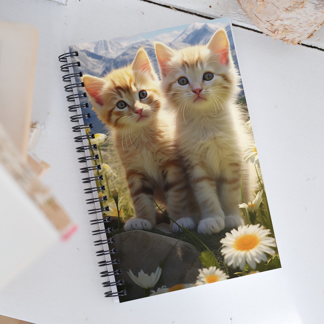 Kitten Mountains Notebook Notepad Spiral Ruled Lined Cat Lover - Etsy