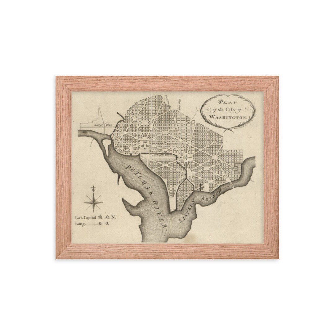 Washington DC Planning Map, District of Columbia, Wall Art, Gift, US ...