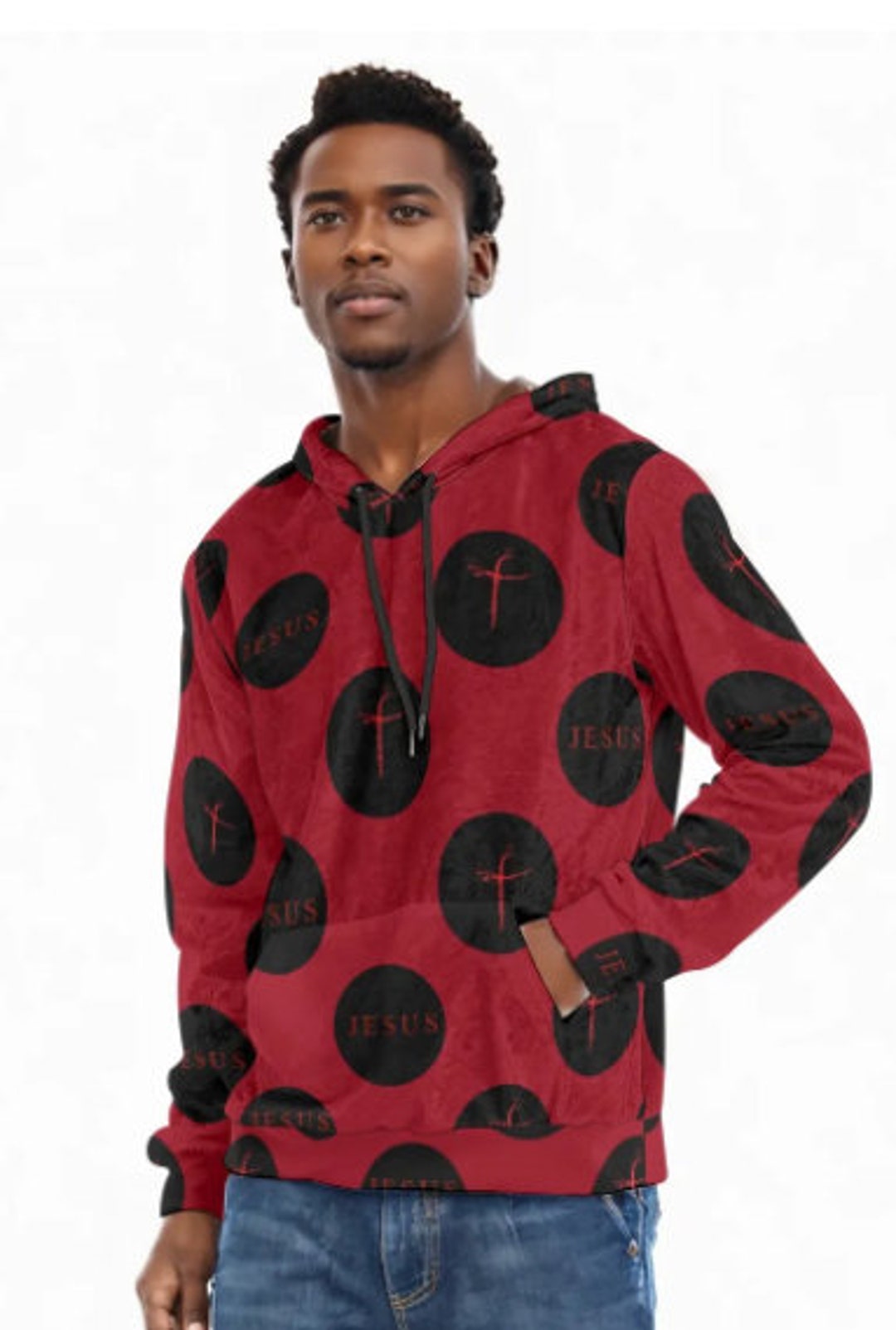 Men's Velvet "jesus" Pullover Hoodie, Christian, Religious ...