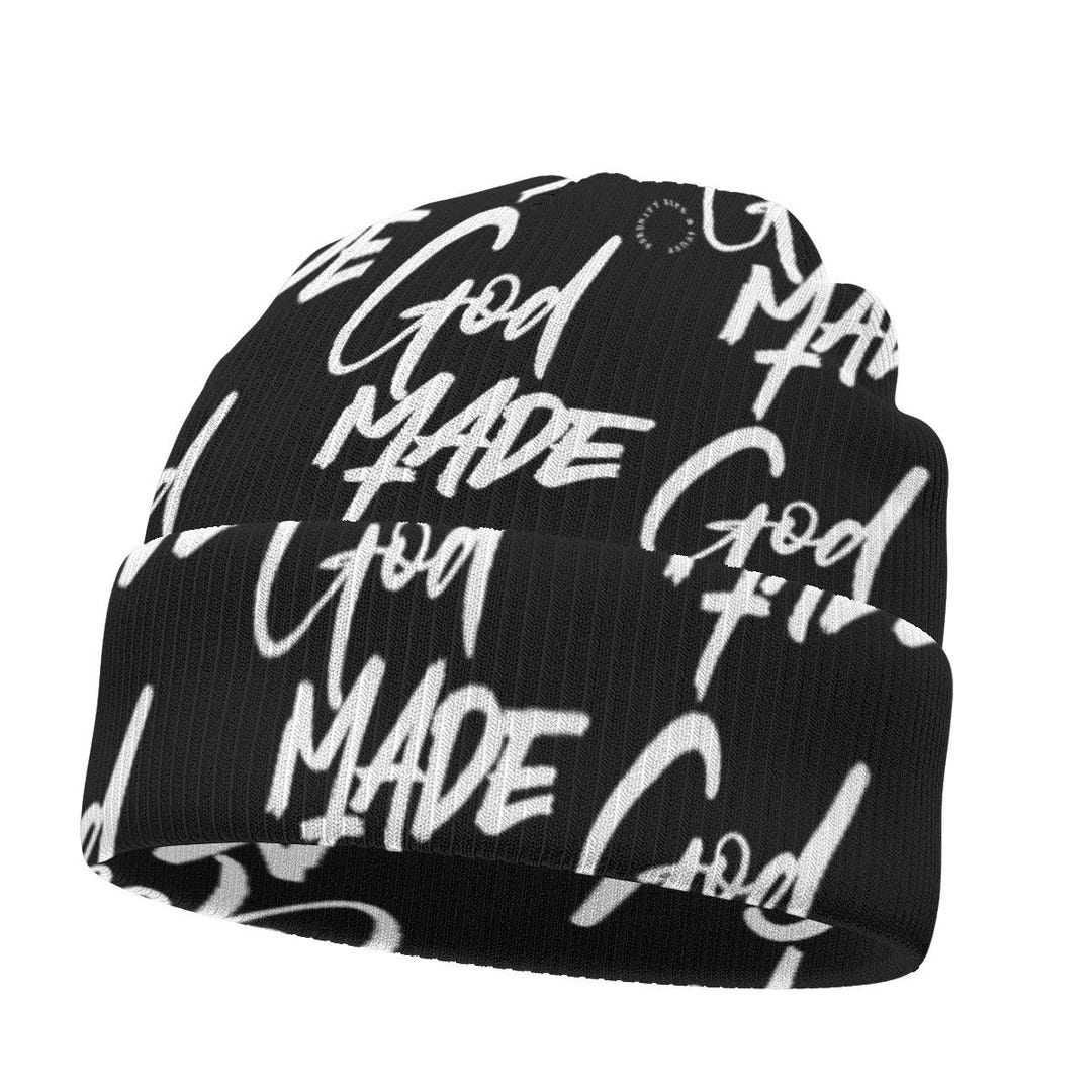 God Made Beanie – Christian Streetwear Knit Hat | Black Faith Beanie ...