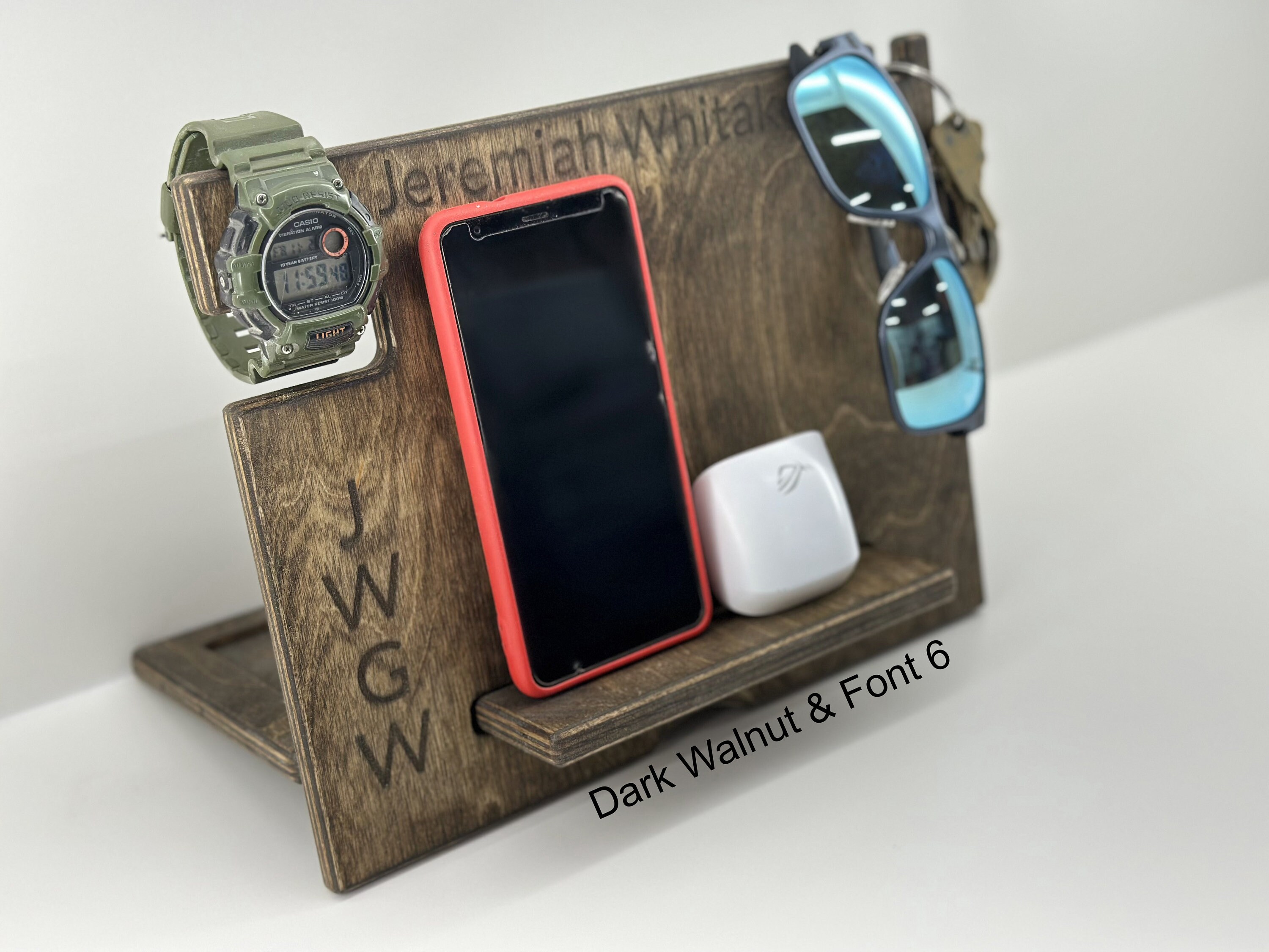 Night Stand Valet Valet Organizer Nightstand Organizer Wooden Valet ...