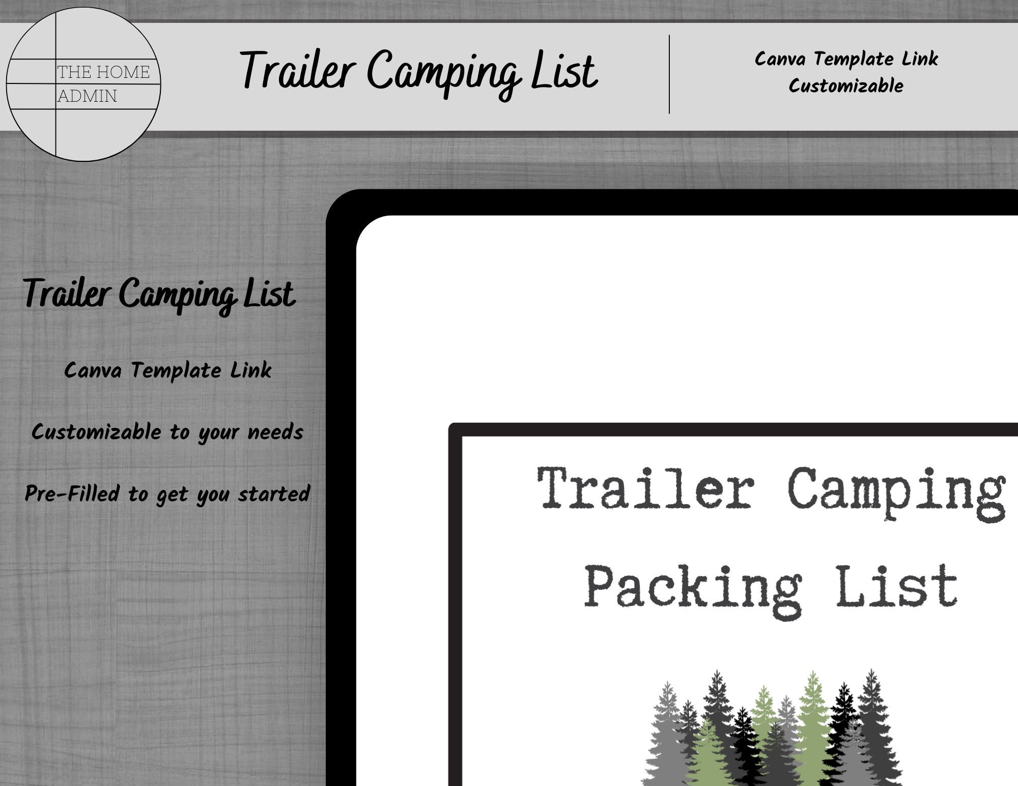 Canva Template for Trailer Camping - Pre Made, Customizable Packing ...
