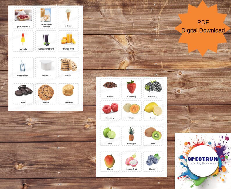 Food PEC Cards Real Photos choice Boards Now and Next - Etsy