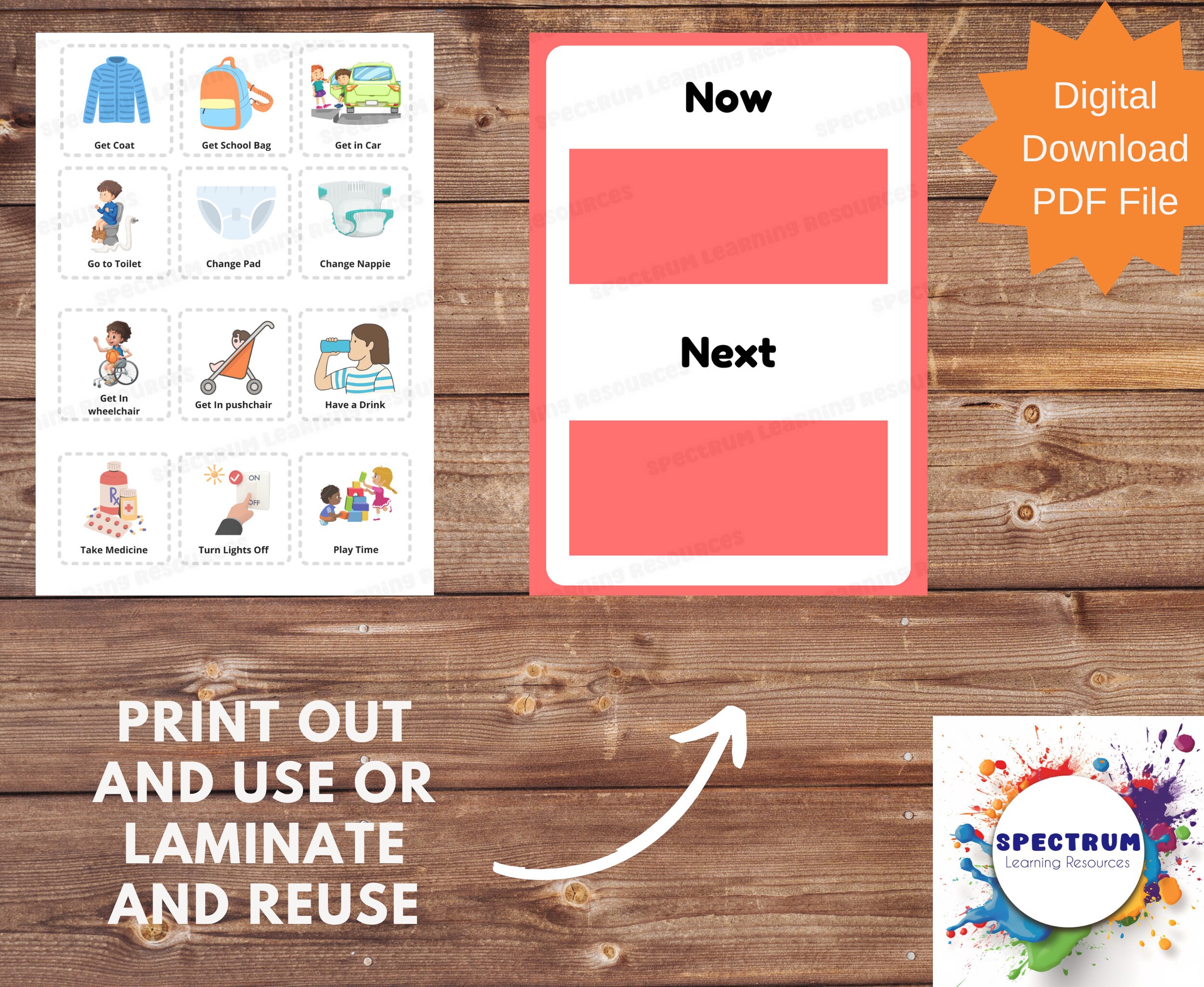Morning School Pec Cards and Board ASD Autism Visual Aid Daily Schedule ...