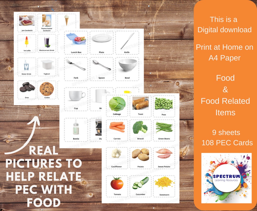 Food PEC Cards Real Photos choice Boards Now and Next Board Autism ...