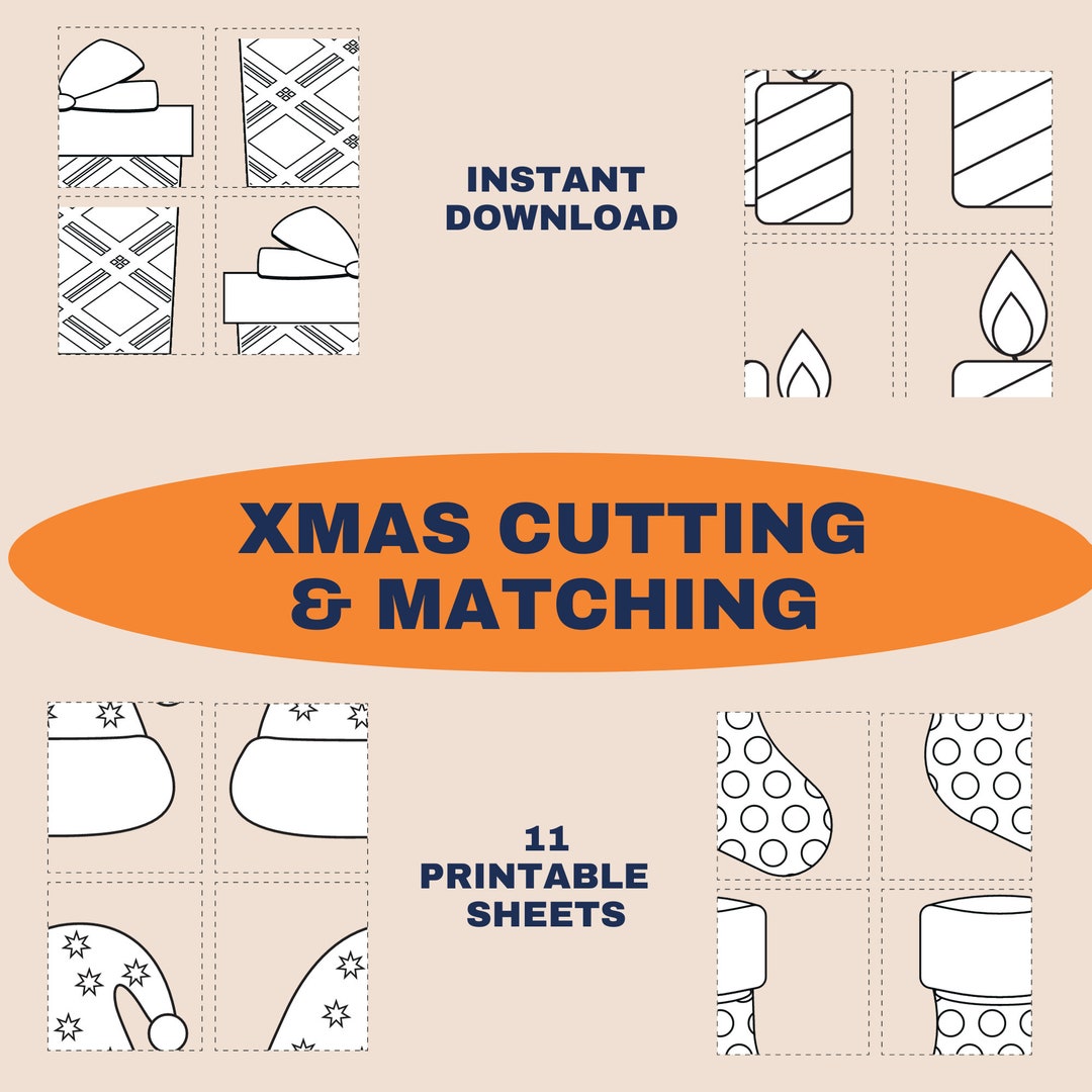 Christmas Cut Colour & Match Activities Autism Preschool - Etsy