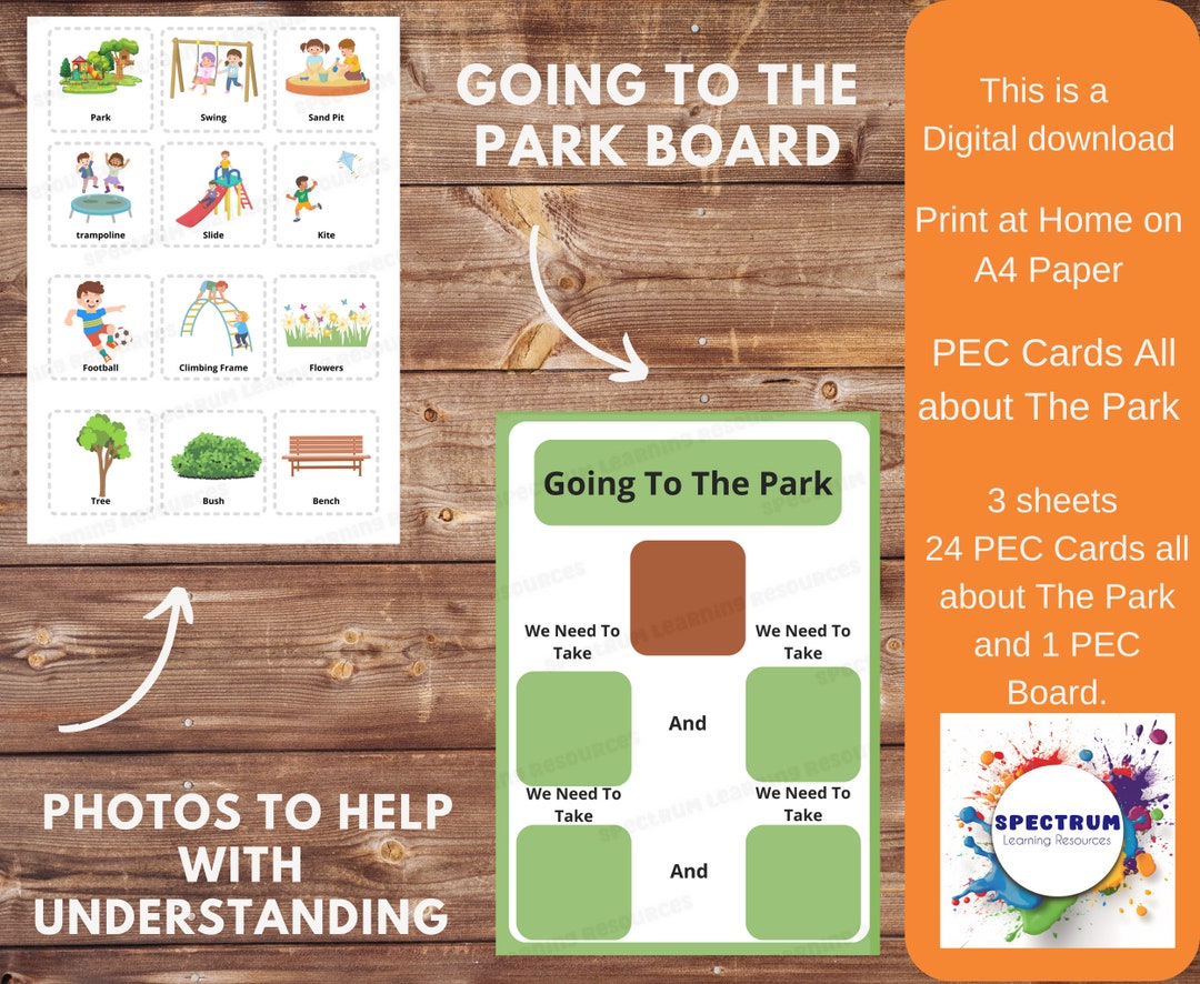 At the Park PEC Cards Days Out Visuals Communication - Etsy