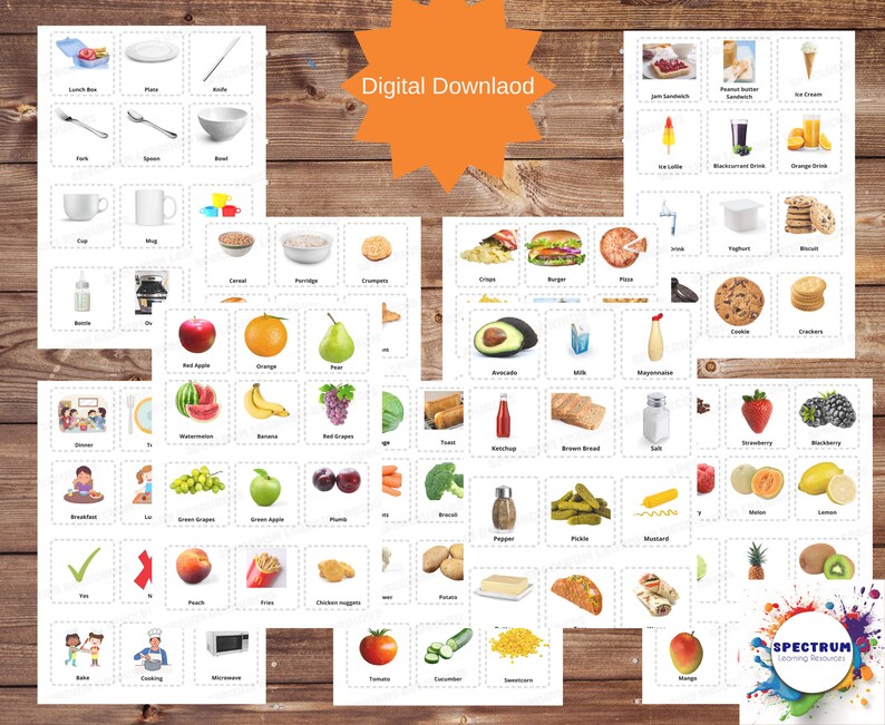 Food PEC Cards Real Photos Choice Boards Now and Next - Etsy México