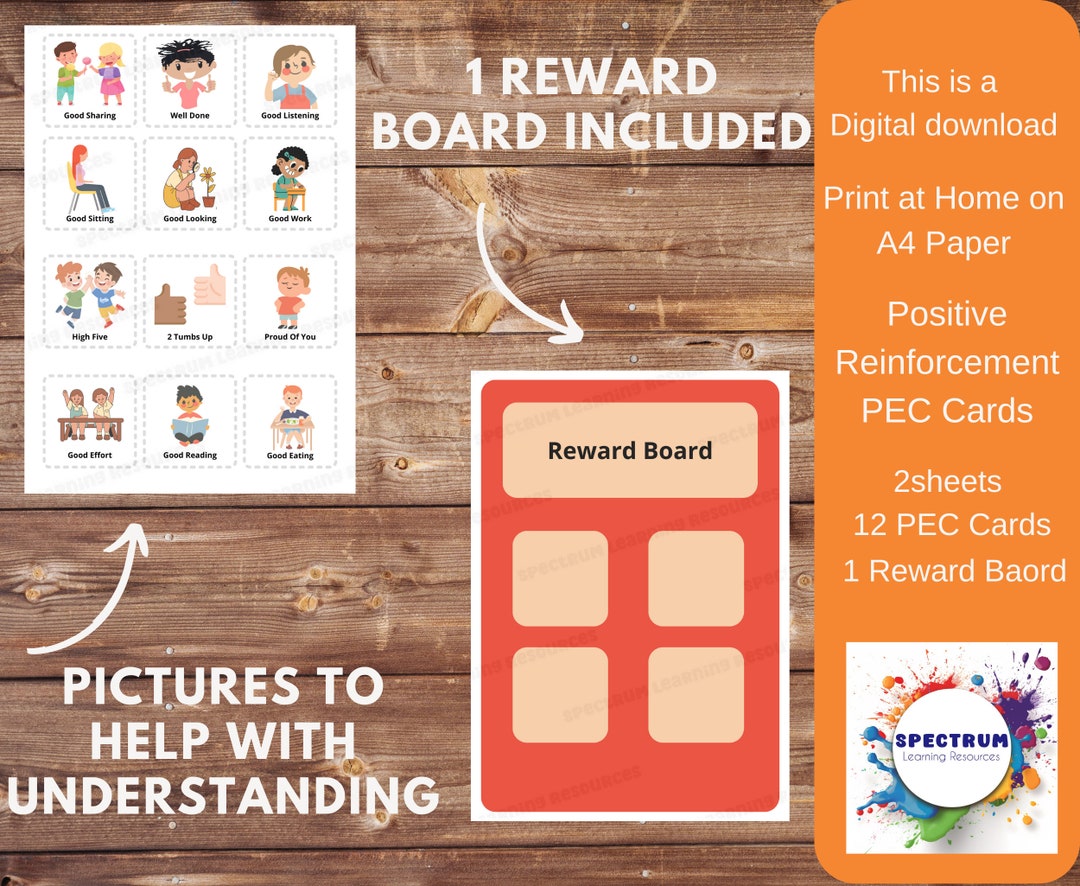 Behaviour Chart PEC Cards Positive Reinforcement Reward - Etsy