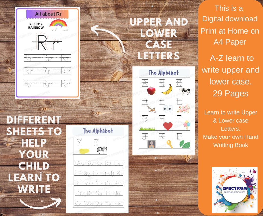 Alphabet Tracing Sheets 29 Learn to Write Autism Toddler - Etsy