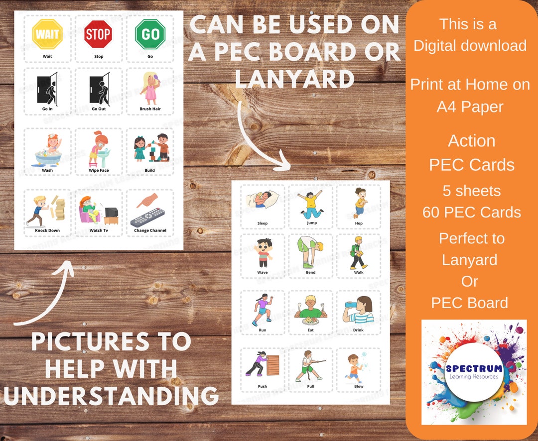 PEC Action Cards Communication Speech Therapy ASD Materials Picture ...