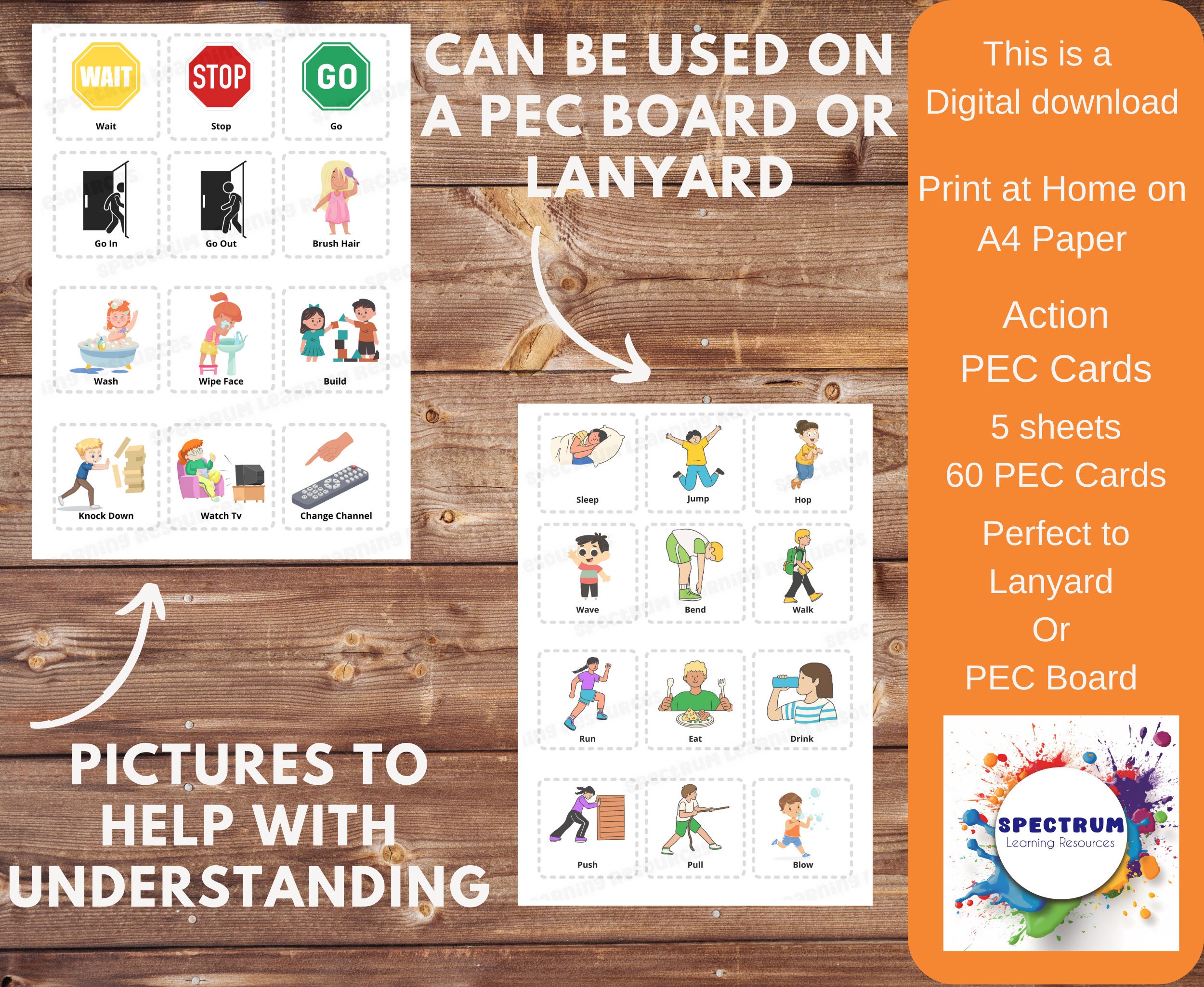 PEC Action Cards Communication Speech Therapy ASD Materials Picture ...