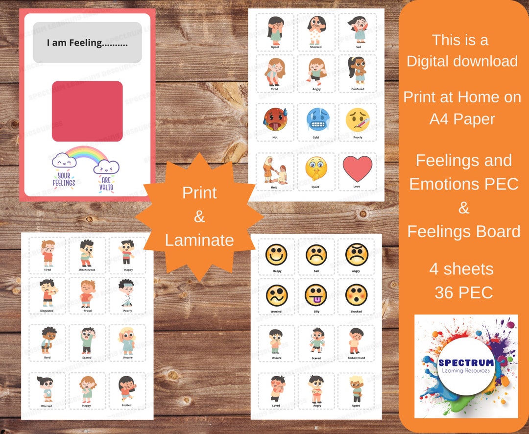 Feelings Pec Card Bundle Starting School Visual Aid - Etsy