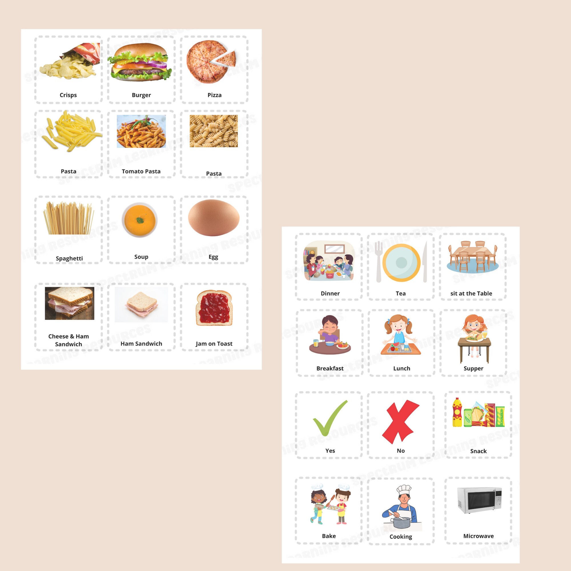 Food PEC Cards Real Photos choice Boards Now & Next Boards Autism ...