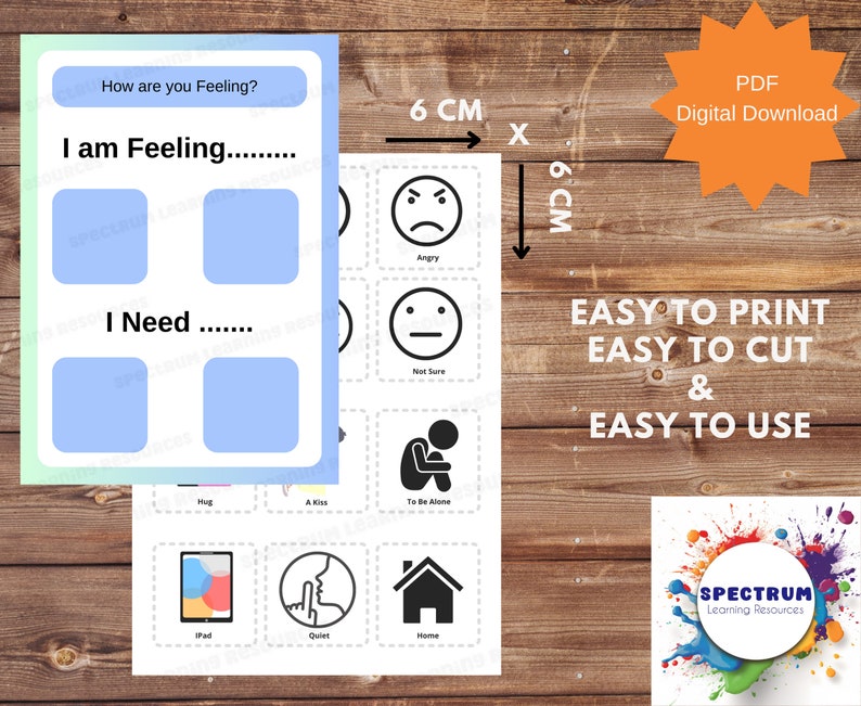 Feeling PEC Cards and Board Emotions Needs Communication Aid Therapy ...