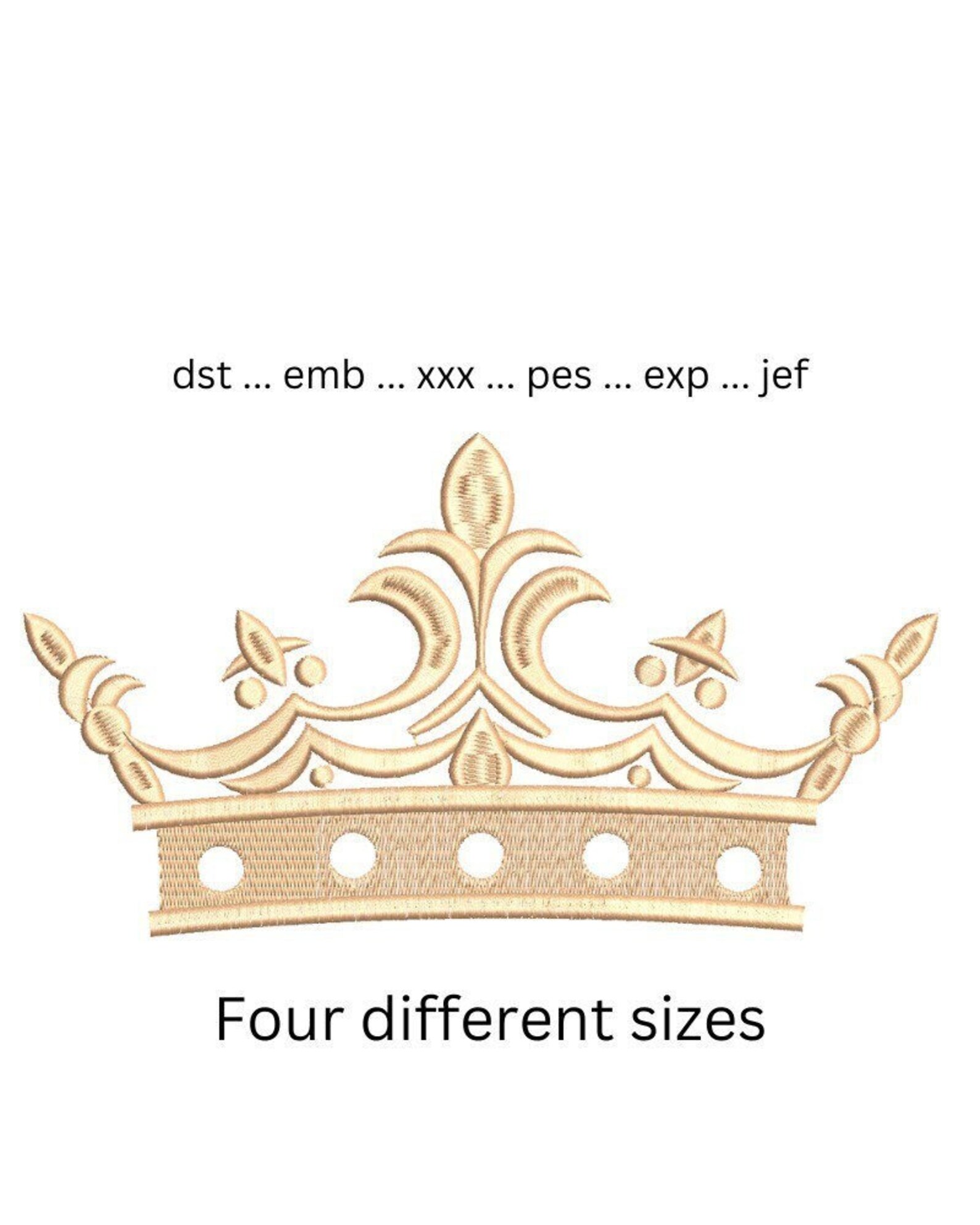 Crown Embroidery Design 4 Sizes - Etsy