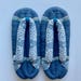 Handcrafted Deep Indigo Japanese Zori Slippers, Subtle Pattern Indoor ...