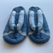 Handcrafted Deep Indigo Japanese Zori Slippers, Subtle Pattern Indoor ...