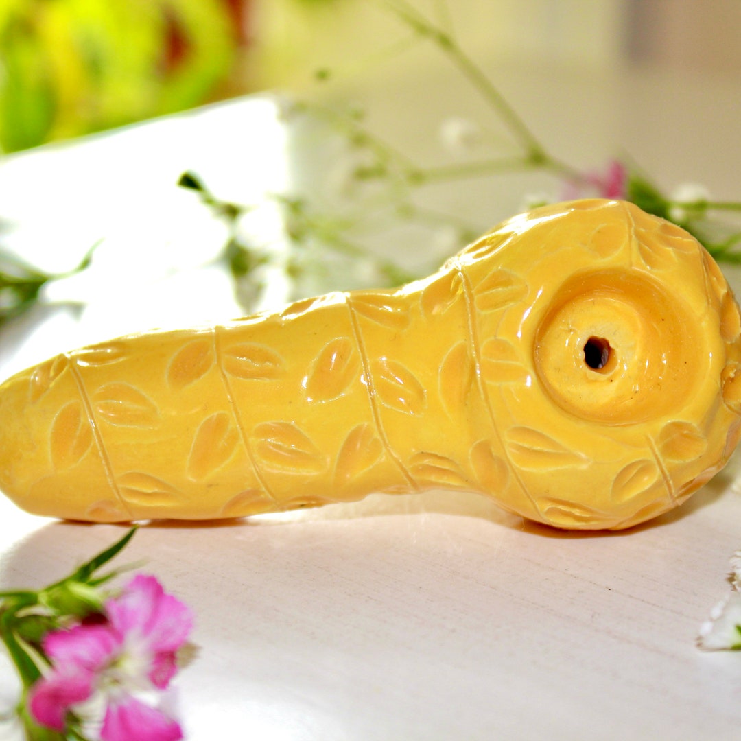 Yellow Pipe, Smoking Accessory, Ceramic Pipe, Handmaid Pipe, Vine Pipe ...