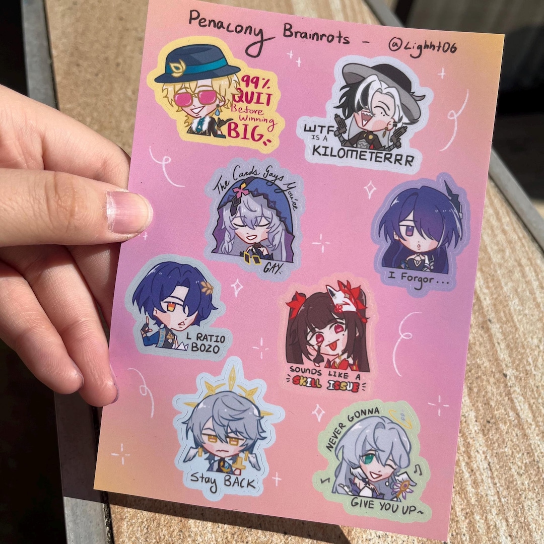 Honkai Star Rail Cute Vinyl Sticker Sheet - Penacony Sillies - Etsy