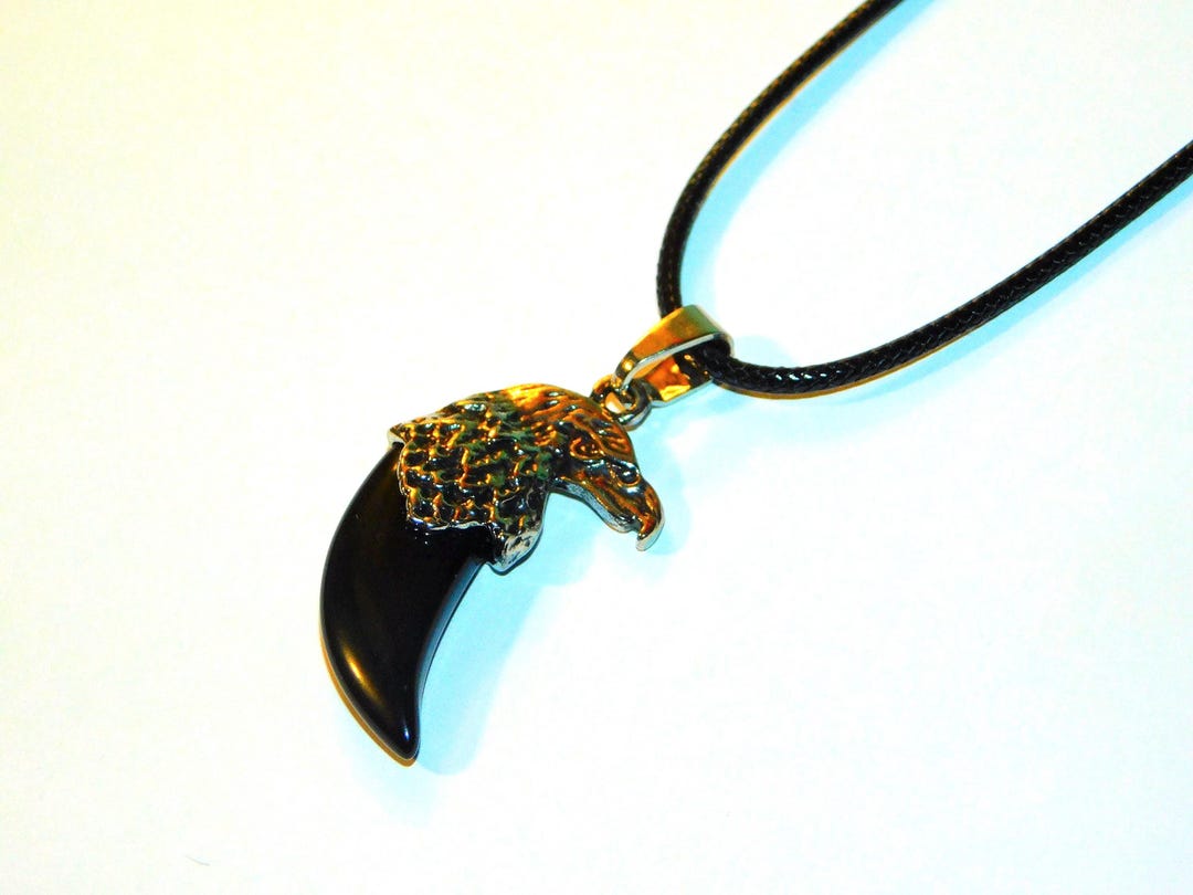 Obsidian Raven Claw Pendant Necklace - Etsy