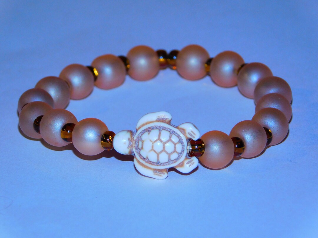 Etched Champagne Glass Sea Turtle Bracelet - Etsy