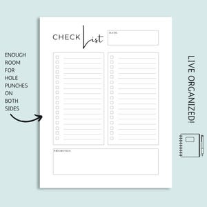 Minimal to Do List Printable, Simple Tasks List Template, Productivity ...