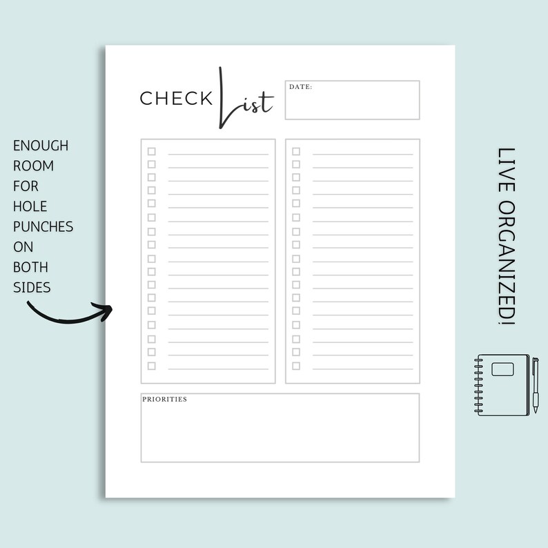 Minimal to Do List Printable, Simple Tasks List Template, Productivity ...