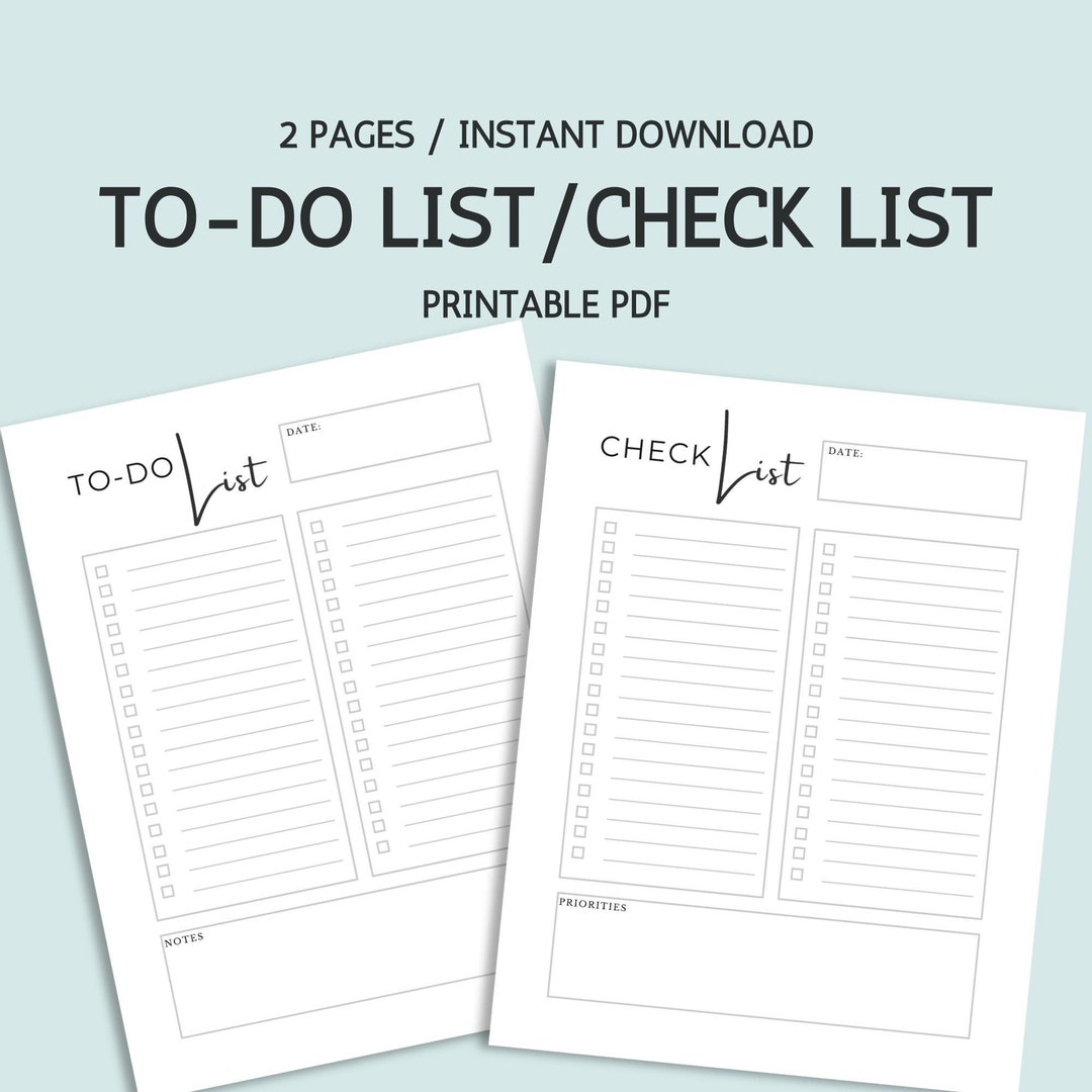 Minimal to Do List Printable, Simple Tasks List Template, Productivity ...