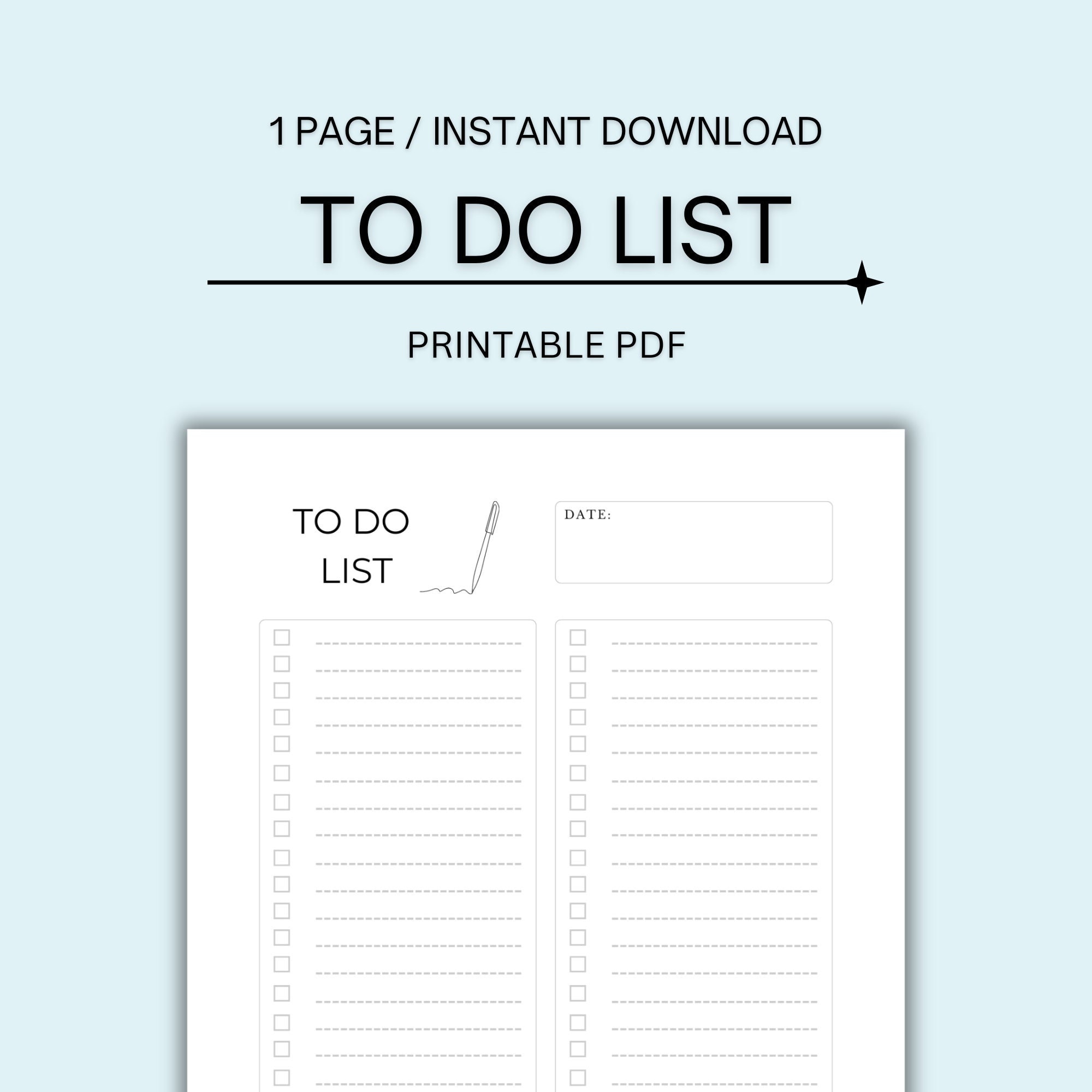 Minimal to Do List Printable, Simple Tasks List Template, Productivity ...