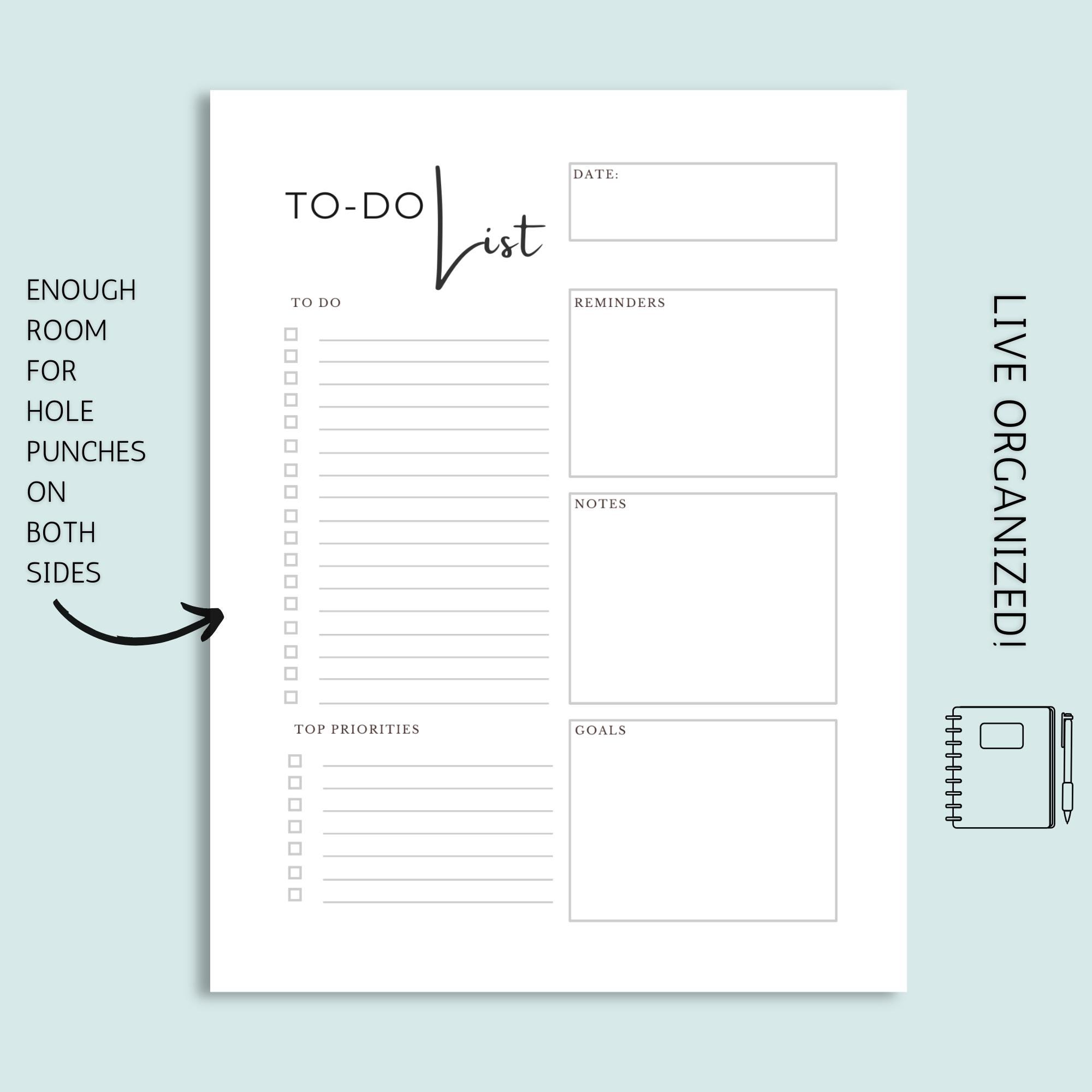 Printable Daily to Do List Template, Daily Task List, Minimal Daily ...