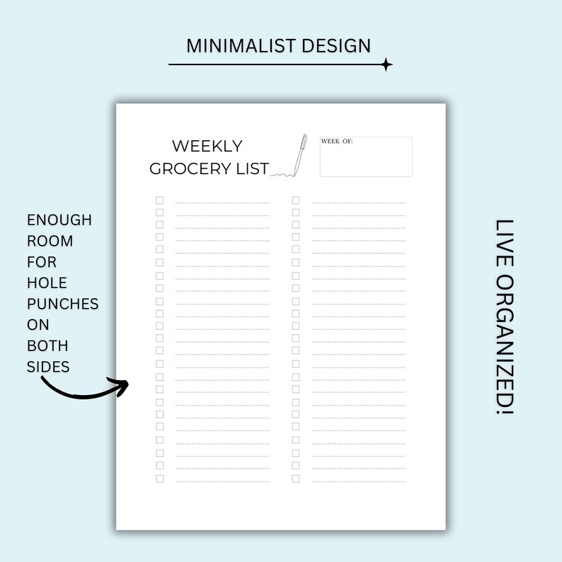 Grocery List Printable Template Grocery Planner Food - Etsy