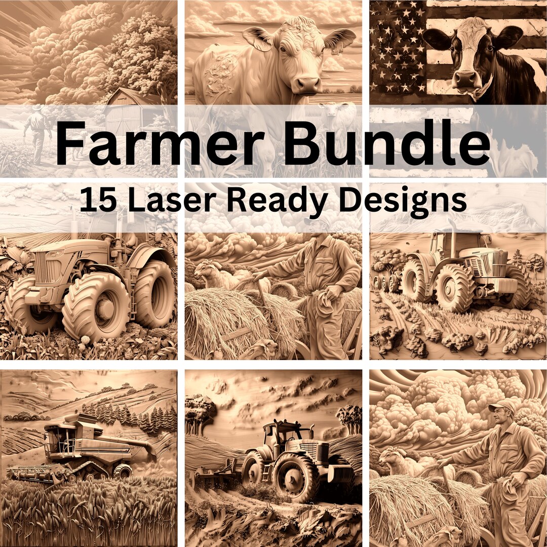 Farmer Bundle | Laser Files Bundle | Laser Burn PNG | 3d Illusion ...