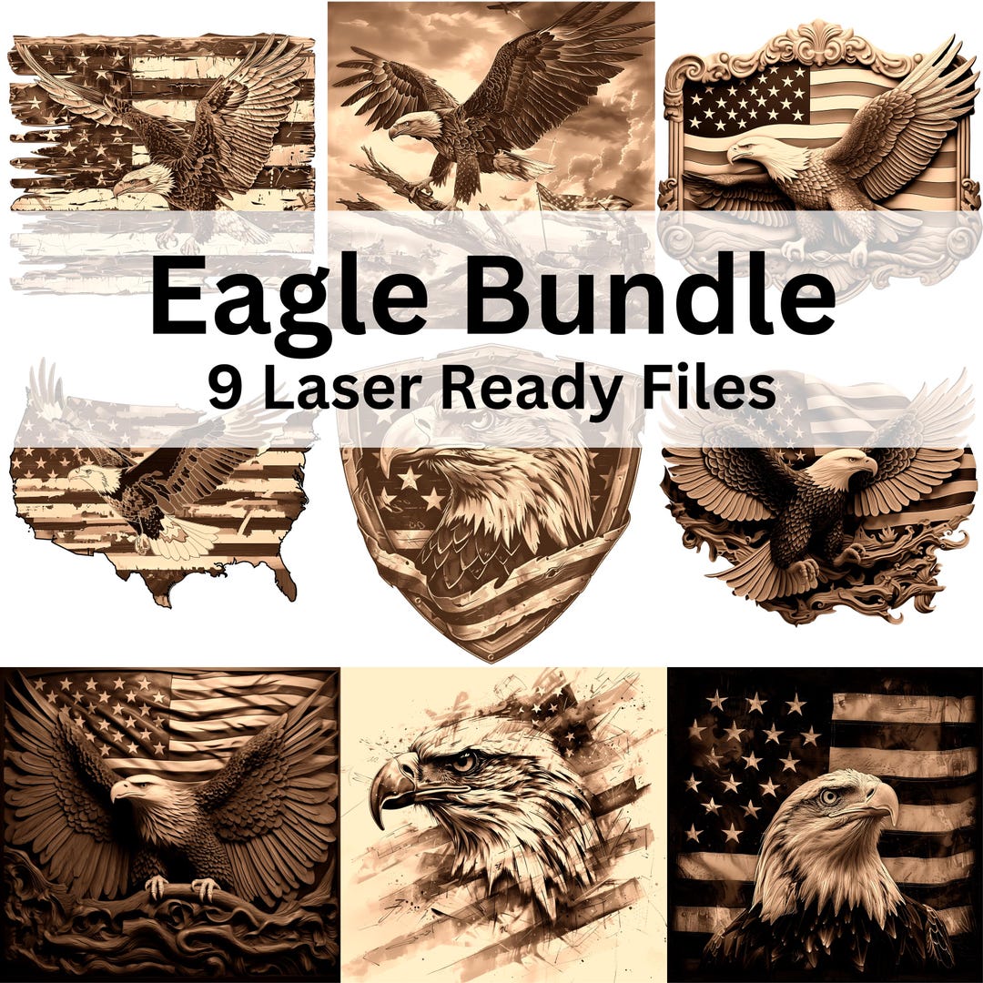 Eagle Bundle | Laser Files Bundle | Laser Burn PNG | 3d Illusion ...