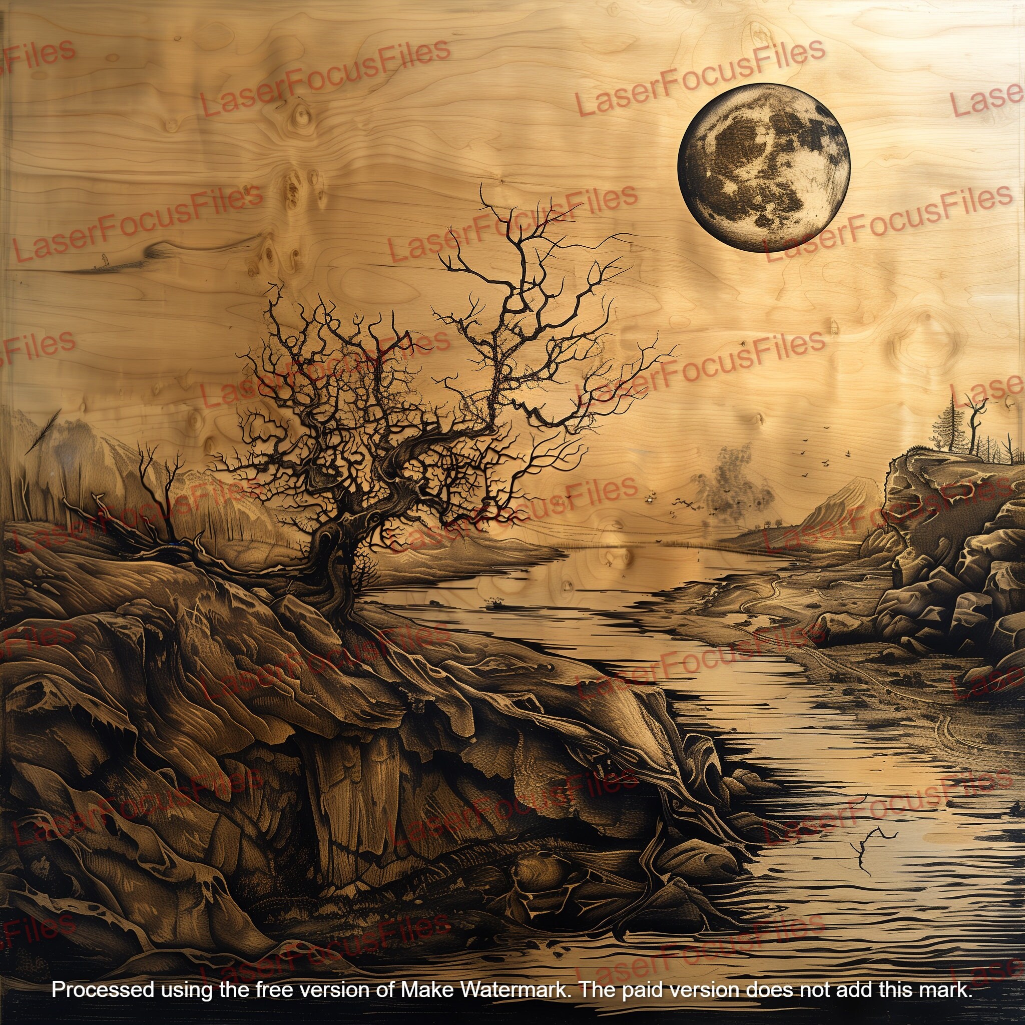 Laser Burn PNG 3D Illusion Laser Cut File Laser Engrave File Laser ...