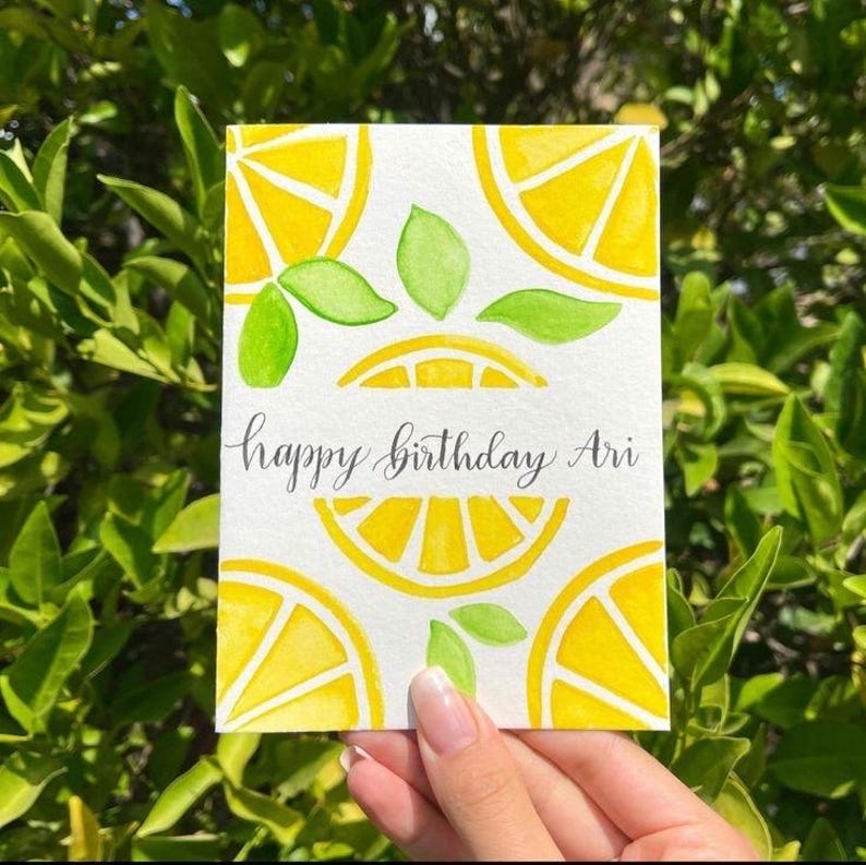 Lemon Birthday Card - Etsy