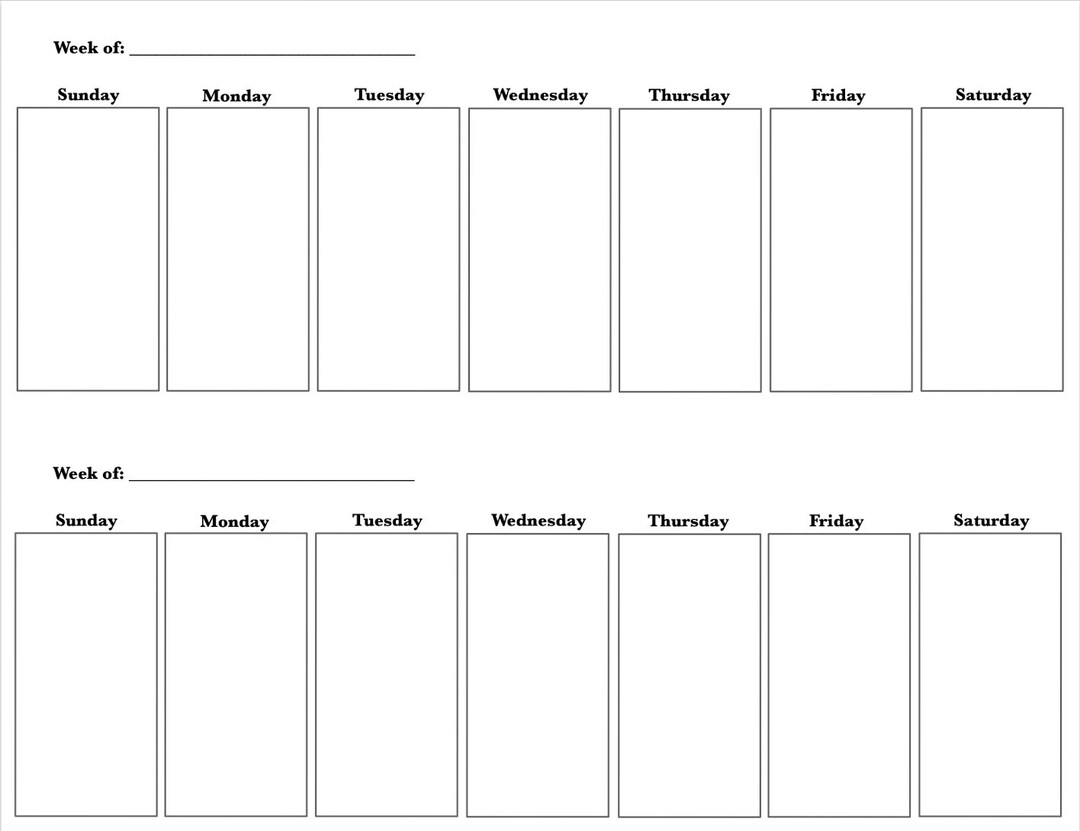 2-week Fill-in Planner | Schedule | Blank | Online | Digital - Etsy