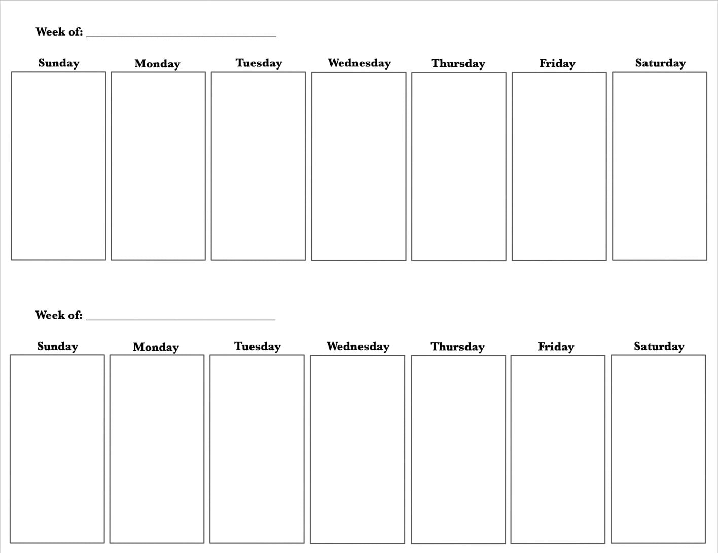 2-week Fill-in Planner | Schedule | Blank | Online | Digital - Etsy