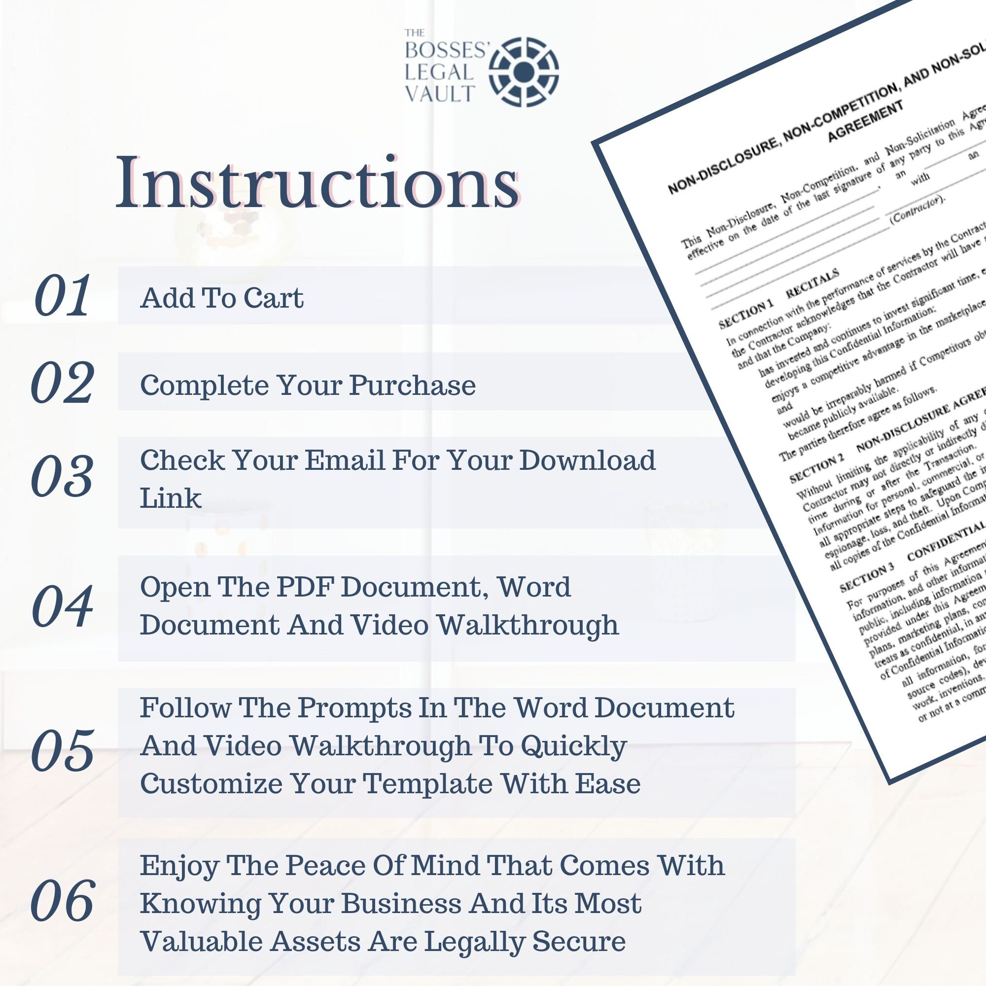 Independent Contractor Agreement Template/ Downloadable Contractor ...