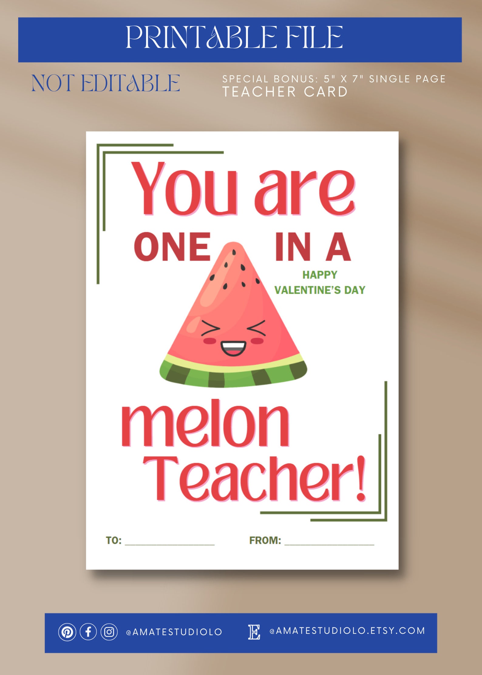 Printable Fruit Classroom Valentine's Cards for Kids & Adults ...