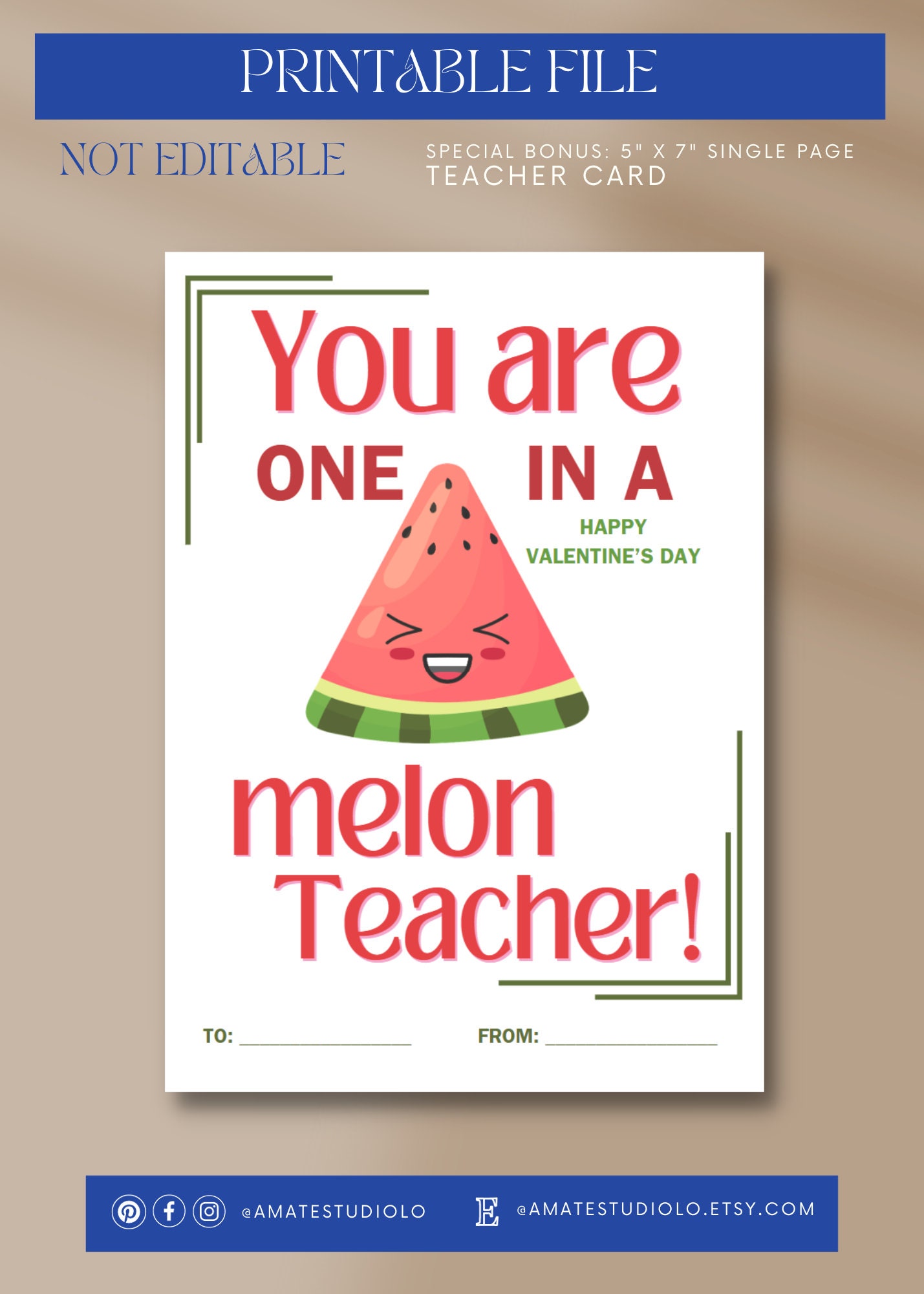 Printable Fruit Classroom Valentine's Cards for Kids & Adults ...
