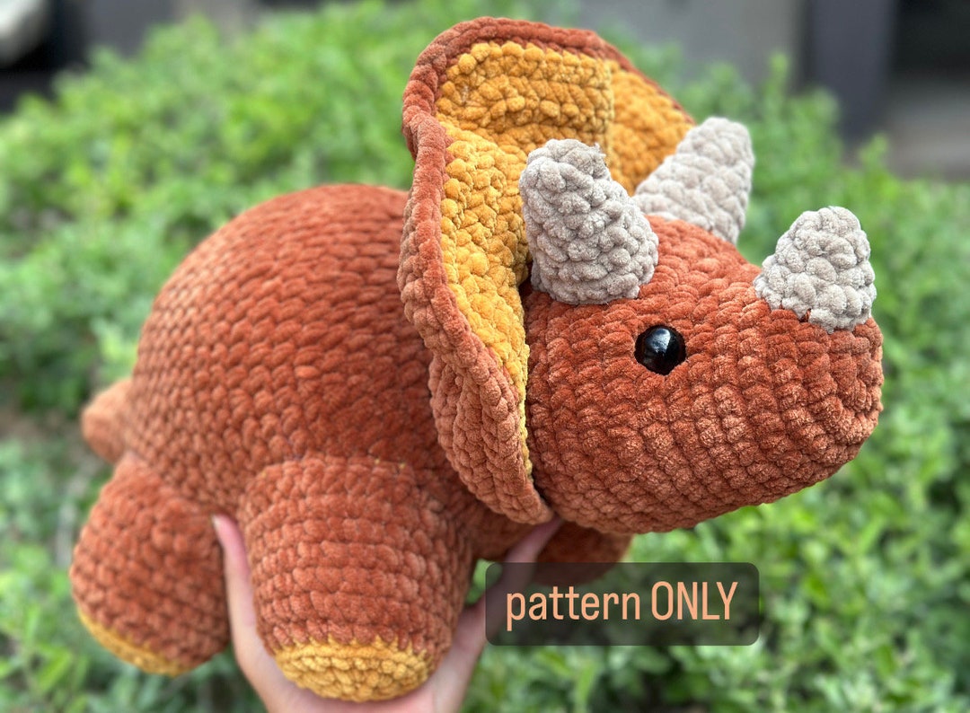 Tibble the Triceratops Crochet PATTERN Not a Finished Product, Chunky ...