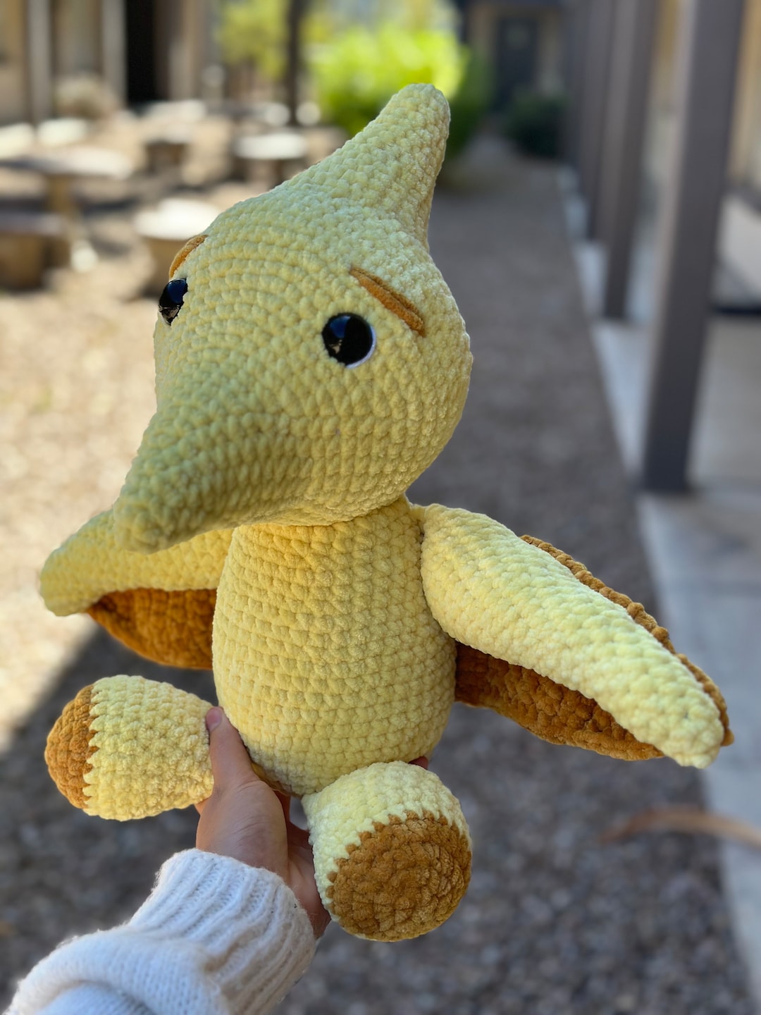 Homemade Crochet Yellow Pterodactyl Dinosaur - Etsy