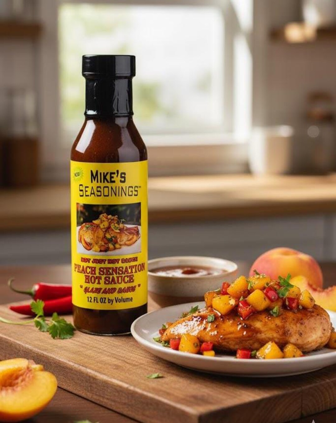 Mike's Seasoning "peach Sensation" Hot Sauce - Etsy