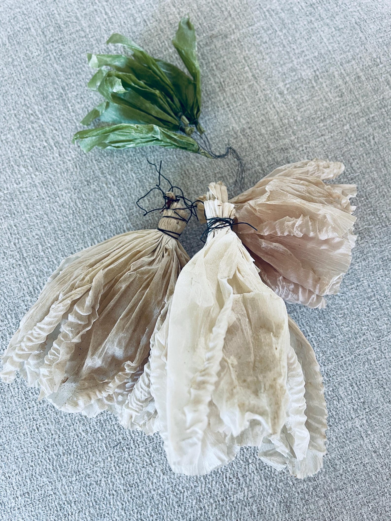 Antique French Wax Paper Flowers Leaves - Etsy