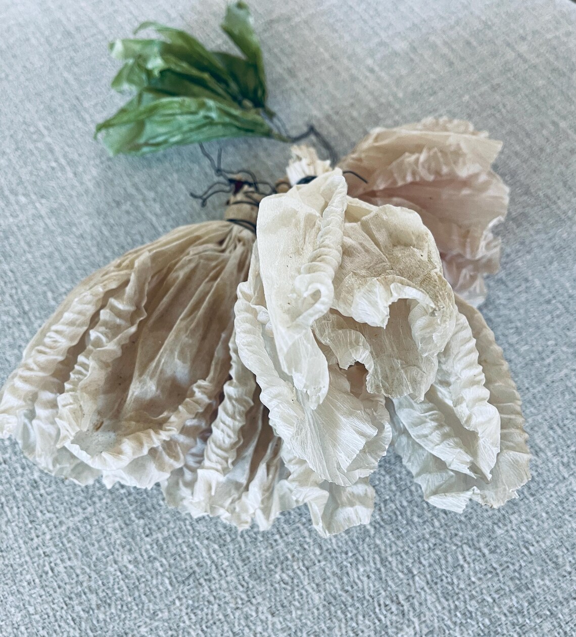 Antique French Wax Paper Flowers Leaves - Etsy